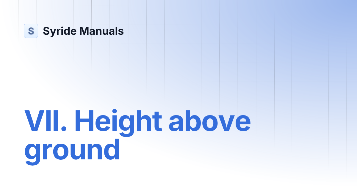 VII. Height above ground | GPS V3 English manual | Syride Manuals